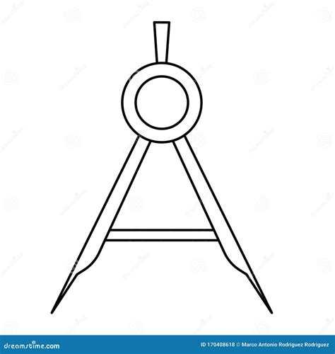Cartoon Compass Isolated On White Background Stock Illustration