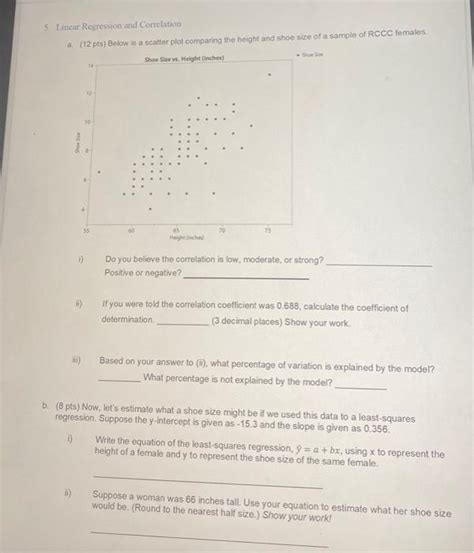 Solved Linear Regression And Correlation A Pts Chegg