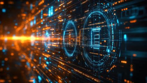 digital abstract representation of data flow and technology in vibrant colors stock image