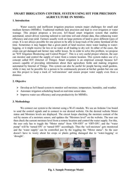 Low Cost Smart Irrigation System Using Arduino Ppt