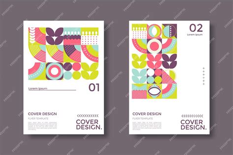 추상적 인 기하학적 모양 패턴 Bauhaus 최소한의 예술 디자인 배경 현대 원형 삼각형 및 사각형 Bauhaus 패턴 배경 포스터 및 유행을 커버 무료 벡터