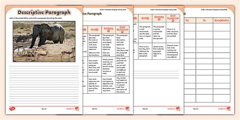 Grade 4 Descriptive Paragraph Activity Sheet Teacher Made