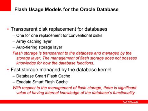 Flash Usage Models For The Oracle Database Pdf Databases Computer Software And Applications