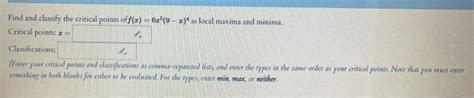 solved find and classify the critical points off x 6x 9