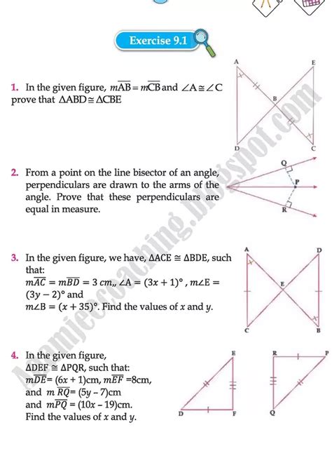 Adamjee Coaching Congruent Triangles Mathematics Class 9th Text Book
