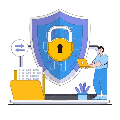 Premium Vector Data Encryption Vector Illustration Concept With Characters Secure Data