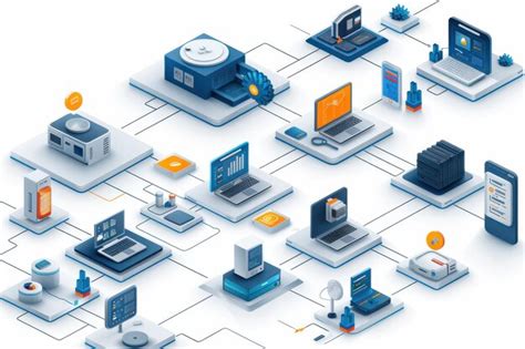Network Infrastructure And Devices In A Digital Environment Premium