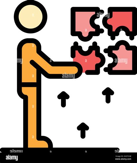 Puzzle Resolve Skill Icon Outline Puzzle Resolve Skill Vector Icon Color Flat Isolated Stock