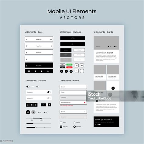Application Design Ui Elements Vector Set Stock Illustration Download