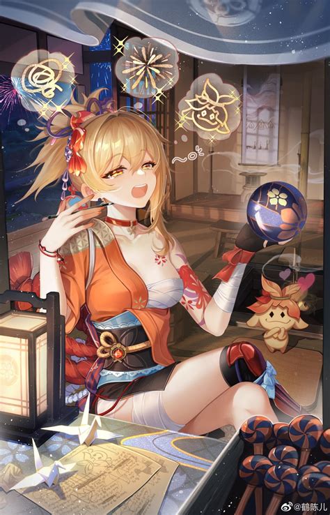 Yoimiya And Aranara Genshin Impact Drawn By Hechenren Danbooru