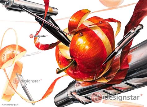 기초디자인 디자인스타 입시미술 동덕여대 사과 볼펜 건국대 현실적인 그림 그림 사과 그림