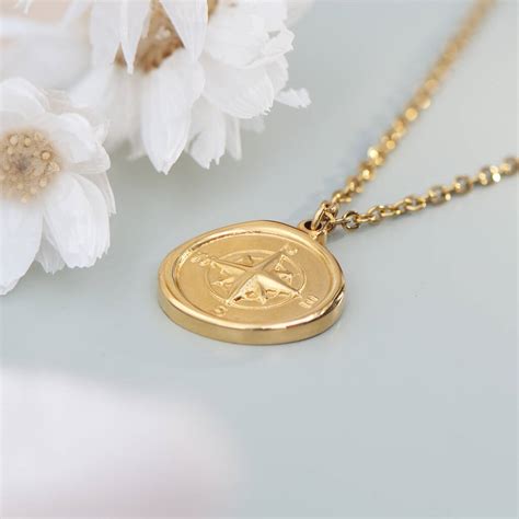 Personalised Compass Amulet Necklace By Jungley