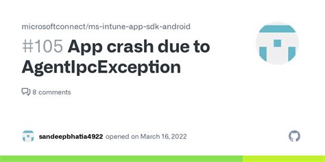 app crash due to agentipcexception · issue 105 · microsoftconnect ms