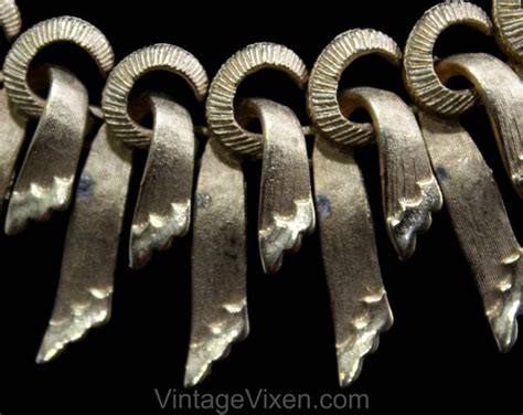 1950s Metal Swags Necklace Francois For Coro 50s 60s Gold Hued Off