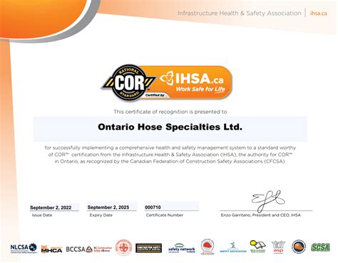 Ihsa Cor Ontario Hose Specialties Limited