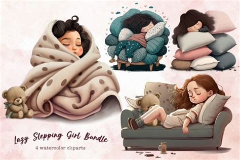 Lazy Slepping Girl Bundle Graphic By Lamos Sublimation · Creative Fabrica