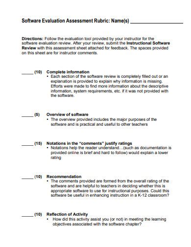 21 Software Evaluation Examples To Download
