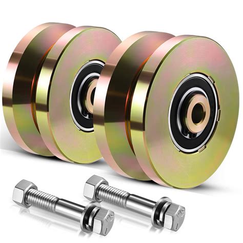 Soiiw 4 Heavy Duty Sliding Gate Rollers Wheels 2 Sets V Groove Slide