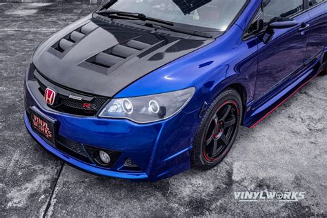 Car Wrap Honda Civic Full Car Exterior Wrap Ultra Flake Midnight Blue