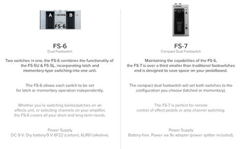Double Commutateur Au Pied Fs 6 Boss Pour Contrôle Momentané Et Onoff
