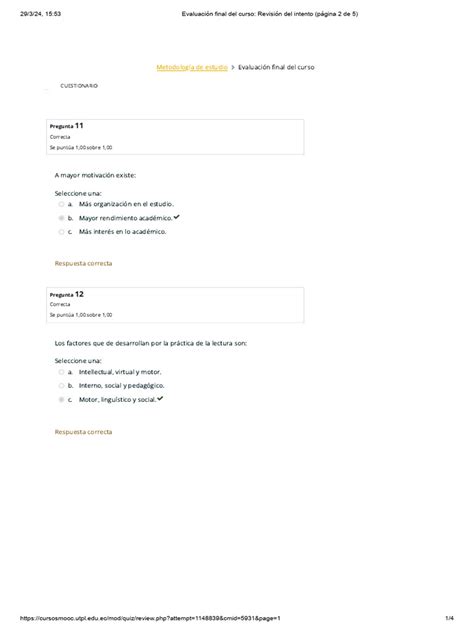 Evaluación Final Del Curso Revisión Del Intento Página 2 De 5 Pdf Comunicación Humana