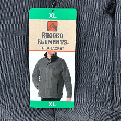 Rugged Elements Mens Jacket Xl Gray Full Zip Hooded Wind Water