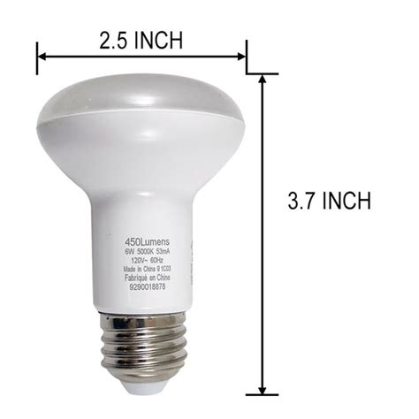 6w R20 Led E26 Medium Base 5000k Daylight Non Dimmable Bulb Bulbamerica