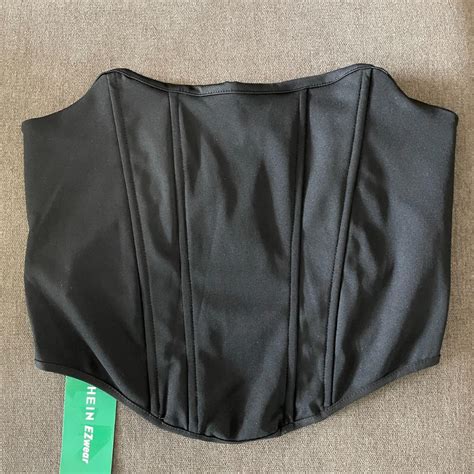 Strapless Black Corset Top Stretchy And Comfortable Depop