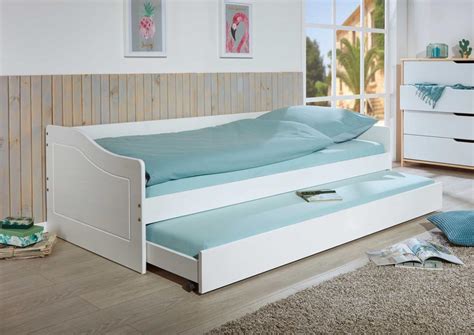 Grenen Bed Met Logeerbed Wit Gelakt