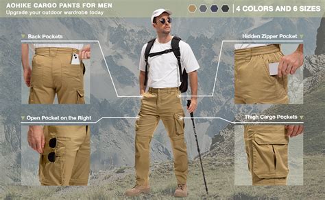 Aohike Convertible Cargo Pants Men Quick Dry Zip Off