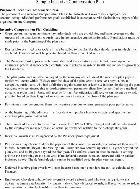 40 Performance Based Bonus Plan Template Markmeckler Template Design