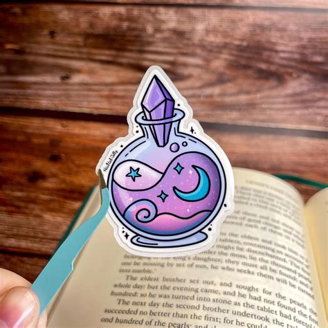 Pretty Purple Potion Bottle Sticker Magic Moon And Star Sticker