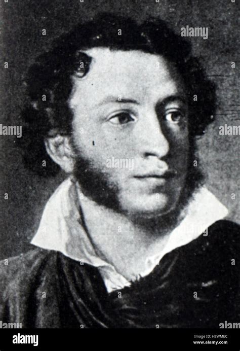 Portrait Of Alexander Pushkin 1799 1837 A Russian Poet Playwright