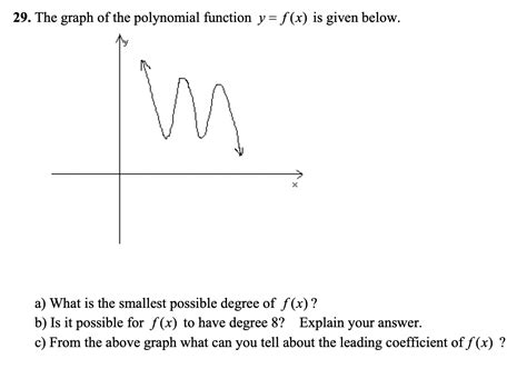 solved 29 the graph of the polynomial function y f x is