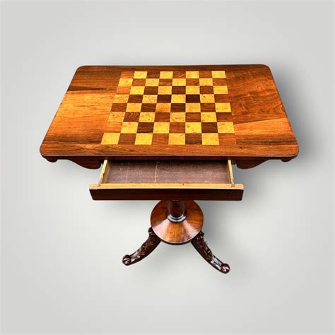 William Iv Rosewood Chess Games Table Circa 1840 Irish Antique