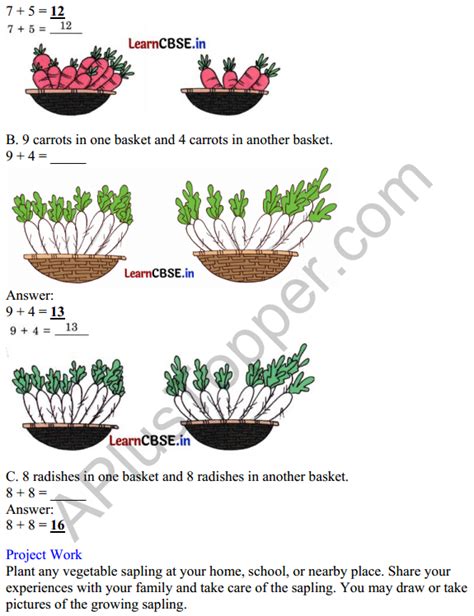 Joyful Mathematics Class Solutions Chapter Vegetable Farm Addition And Subtraction Up To