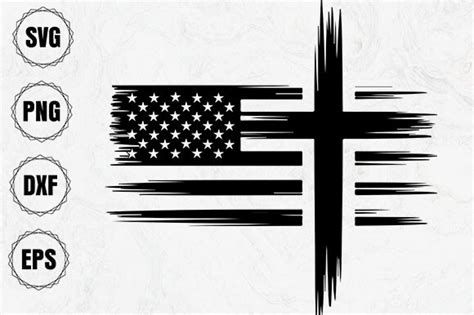 American Flag With Cross Svg Graphic By Rn Studio · Creative Fabrica