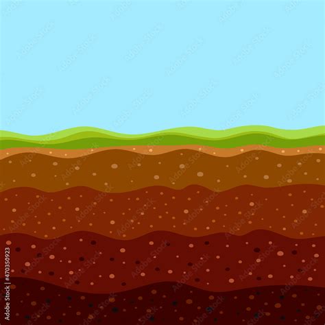 Soil Layers Diagram With Grass And Ground Texture Stock Vector Adobe Stock