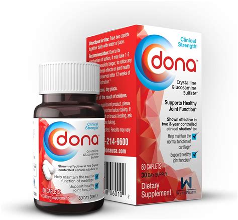 Dona Crystalline Glucosamine Sulfate 750 Mg Joint Supplement Pills
