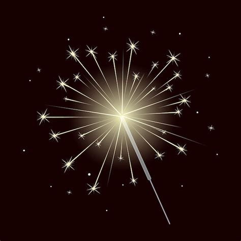 Premium Vector Bright Sparkler Bengal Light On A Dark Background