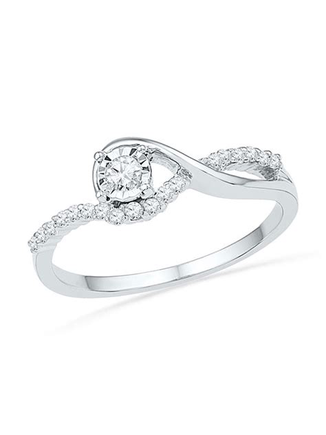 10kt White Gold Womens Round Diamond Ring Solitaire Bridal Wedding