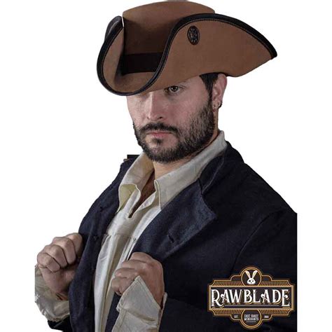 3 Doubloons Pirate Hat Light Brown