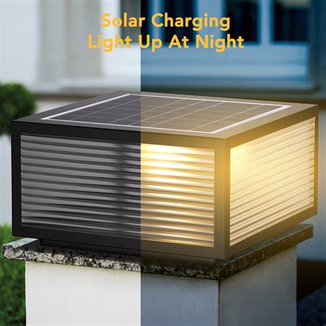 12x12 Modern Solar Post Deck Cap Fence Light Fits Outdoor Post Lamp