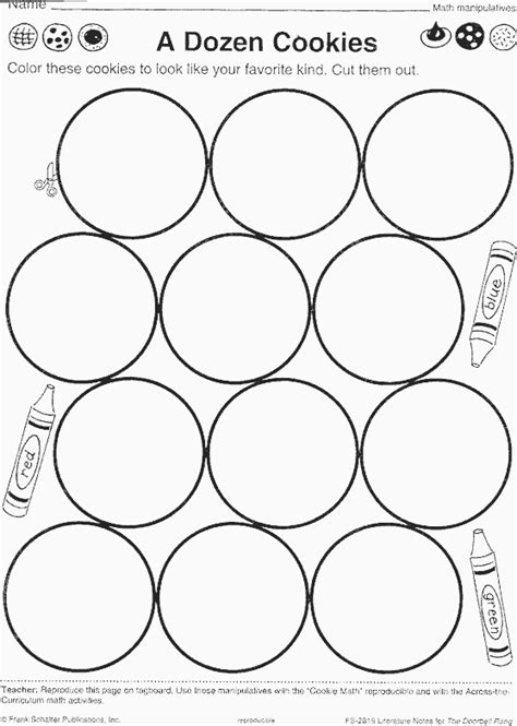 Cookie Worksheet Kindergarten Coloring Sheets Preschool Lesson Plans