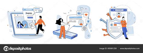 Account Login Vector Illustration Lock Symbol Symbolizes Security Protection Login Stock Vector