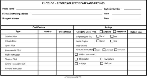 Faa Standard Professional Pilot Logbook Black 658 Entries Hardcover
