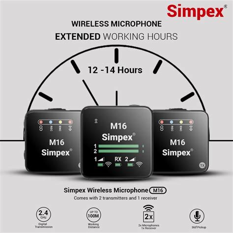 Simpex M16 Wireless Microphone Sscamera