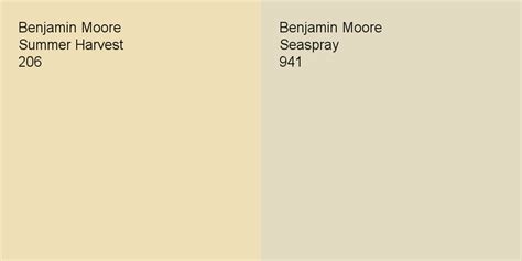 Benjamin Moore Summer Harvest Vs Benjamin Moore Seaspray Comparison