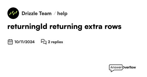 Returningid Returning Extra Rows Drizzle Team