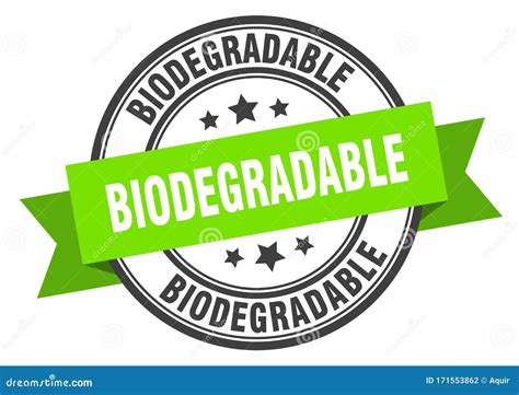 Biodegradable Label Biodegradable Round Band Sign Stock Vector